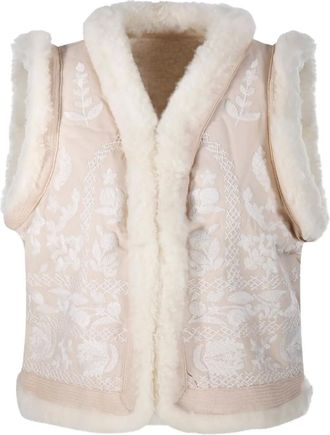 Antik Batik gilet à broderies - Tons neutres