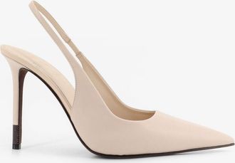 Brunello Cucinelli Leather pumps with Monili detail on the heel - BRUNELLO CUCINELLI - gender_Woman