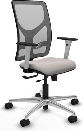 Piqueras y Crespo Schreibtischstuhl grau und wei&szlig;, mit wei&szlig;en und schwarzen Armlehnen, h&ouml;henverstellbare Lendenwirbelst&uuml;tze, ausgestattet mit Syncro/Traslack und Schnei