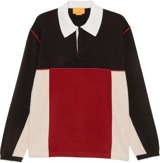 Guest In Residence Colour-block Long-sleeve Polo Shirt
