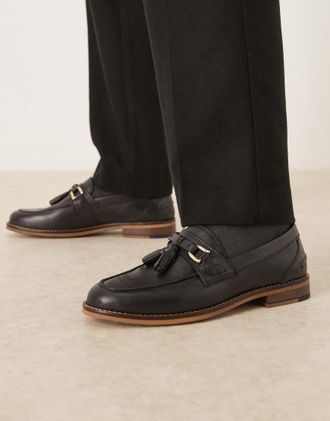 Asos Mocassins &agrave; glands - Cuir noir