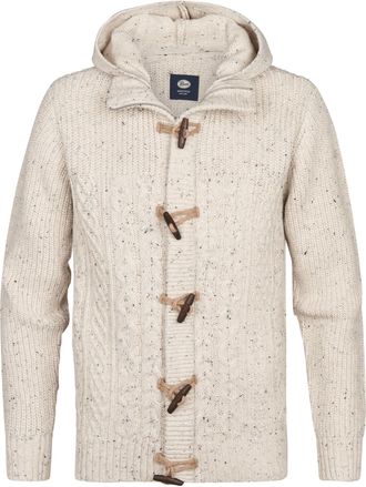 Petrol Industries Strickjacke mit Zopfmuster Anchorage Wei&szlig; XXL