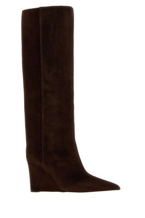 Jimmy Choo London Womens Chocolate Suede Blake Boots Scarpe Con Tacco High Heel Shoes