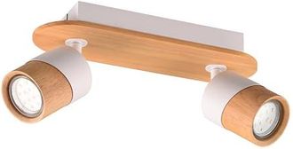 Trio Leuchten Deckenleuchte Aruni 801100231, Metall Weiß matt, Holz Natur, exkl. 2x GU10