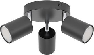 Eglo Deckenlampe 3-flammig Reciso-E, Deckenstrahler f&uuml;r Schlafzimmer und Flur, Spot Deckenleuchte aus Stahl in Schwarz, GU10 Fassung