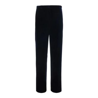 Emporio Armani Pantalon en velours liquide avec plis - Femme - Pantalons - Bleu - Taille: 38 FR