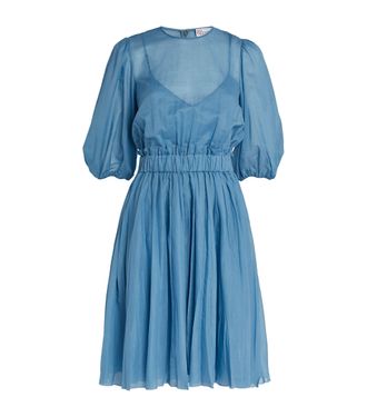 Red Valentino Blue Puffed Sleeved Mini Dress Size M