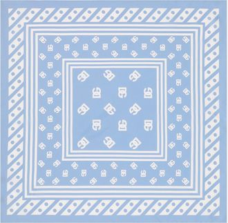 Dolce & Gabbana Tuch Aus Seidentwill Dg-logoprint Allover 50 X 50 - Frau Schals Und T&uuml;cher Hellblau Onesize