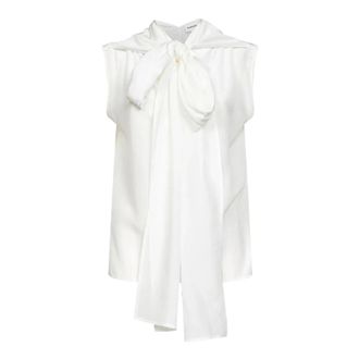 P.A.R.O.S.H. &Auml;rmellose Seidenbluse - - Blouses & Shirts - Damen - Wei&szlig; - S