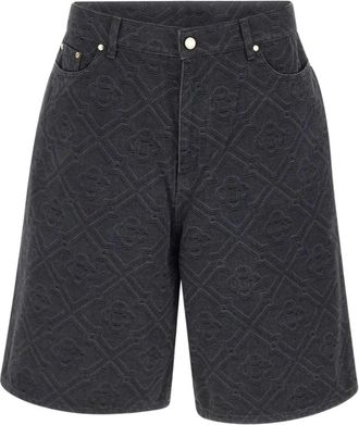 Casablanca Homme, Shorts, Noir, Taille: W32 Laser Monogram Denim Shorts