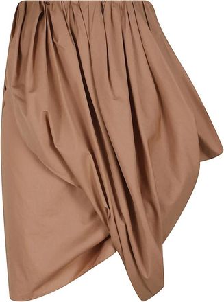 Chlo&eacute; Femme, Jupes, Brun, Taille: 36 FR Jupe portefeuille longueur genou en popeline de coton