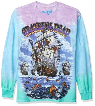 Liquid Blue Herren Ship of Fools Langarm-t-Shirt, Batik, L