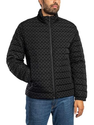 A|X Armani Exchange Gemusterte Daunenjacke, Schwarz