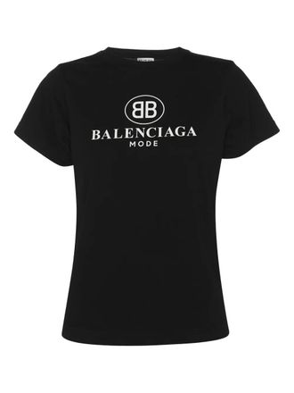 Balenciaga haut &agrave; logo imprim&eacute; (2018) - Noir
