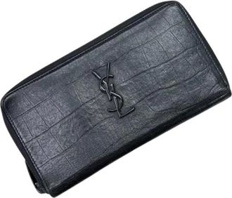 Saint Laurent unisex, Pre-owned, Noir, Taille: ONE Size Portefeuille long Pre-owned (bi-fold)