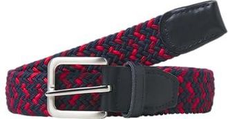 Jack & Jones Jacspring Noos Ceinture tissée tressée, Navy Blazer/Detail:Red Mix, 105 cm Homme