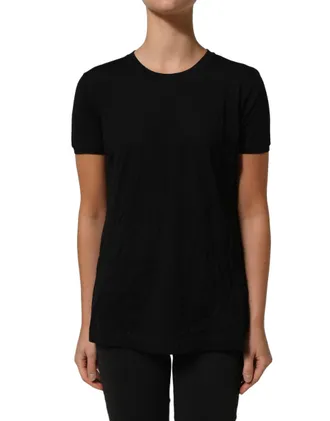 Dolce & Gabbana Womens Black Wool Crew Neck Short Sleeves Men T-Shirt