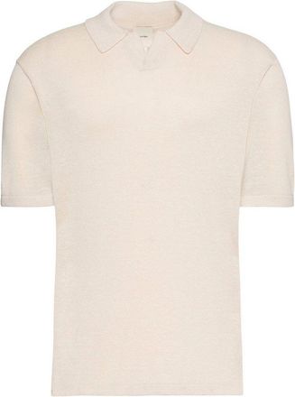 Calvin Klein Kurzarmpullover Feinstrick aus Leinenmix, Regular Fit, Polokragen