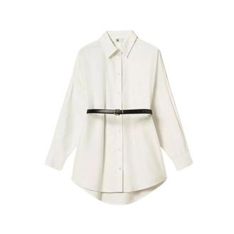 Twinset Popeline-Hemd mit abnehmbarem G&uuml;rtel - - Blouses & Shirts - Damen - Wei&szlig; - XS