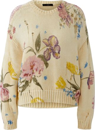 Oui Damen Pullover l&auml;ssig geschnitten Floral