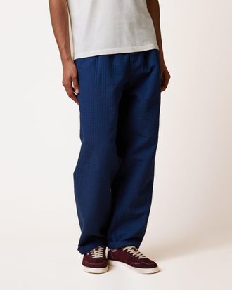 Faguo Pantalon droit bleu fonc&eacute; coton bio