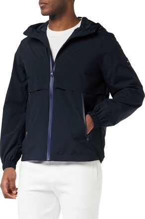 Tommy Hilfiger Herren Jacke Hooded Jacket &Uuml;bergangsjacke, Blau (Desert Sky), L