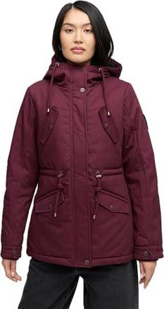 Marikoo Veste dhiver femme Parka Veste dhiver doubl&eacute;e en fausse fourrure B376, XXL