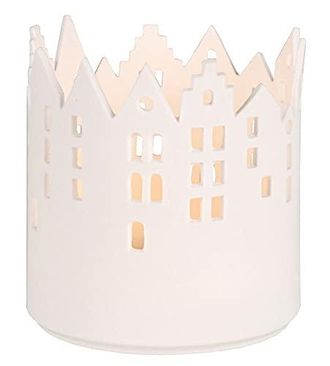 R&auml;der Lampe de Ville en Porcelaine Non &eacute;maill&eacute;e - Couleur : Blanc - Dimensions : 11 x 10 cm - 90341