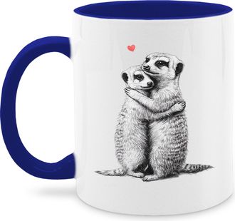 Shirtracer Tasse Tassen 325ml - Ich liebe dich Geschenke Erdm&auml;nnchen Paar Geschenk P&auml;rchen Geschenke Liebe I Paare Geschenk - 325 ml - Dunkelblau - mit herz
