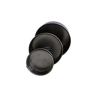 Zenker 9991950 Set 3 mini moules &agrave; manqu&eacute;, mini moule rond, moule &agrave; manqu&eacute; &agrave; charni&egrave;re, moule &agrave; g&acirc;teau, moules layer cake, Cake design, Acier inoxydable, Noi