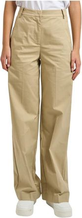 Patrizia Pepe Femme, Pantalons, Beige, Taille: 42 FR Pantalon Palazzo