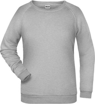 James & Nicholson Sweatshirt Leicht tailliertes Damen Sweatshirt mit Raglan Schnitt JN793 angeraute Innenseite