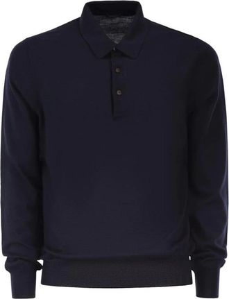 Kiton Homme, Tops, Bleu, Taille: M Polo &agrave; Manches Longues