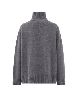 Max Mara Womens High Neck Jumper Virgin Wool Medium Grey Jumpers Sweater