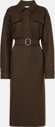 Jil Sander Hemdblusenkleid aus einem Wollgemisch