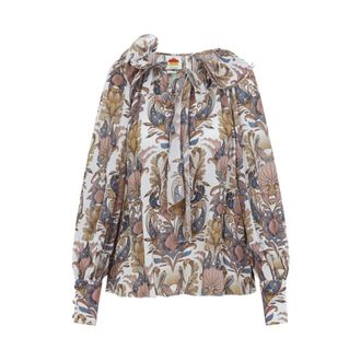 Farm Rio Gebl&uuml;mte Bluse mit Puff&auml;rmeln - - Blouses & Shirts - Damen - Mehrfarbig - S