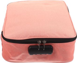 Kesyoo Feuerfeste Dokumentenbox, faltbares Schloss, multifunktionale Tasche aus rosa Stoff, gro&szlig;e Kapazit&auml;t mit 3 Schichten f&uuml;r P&auml;sse und Zertifikate, geeign