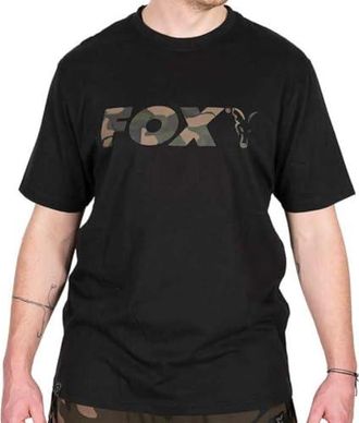Fox T-shirt avec logo camouflage noir, Noir, XXL