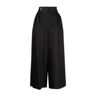 Maison Margiela Schwarze Leinenhose - - Trousers - Damen - Schwarzk - 2XS