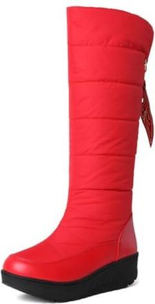 Generic Qynthra Femmes Bottes Hiver Genou Haut Neige Imperm&eacute;ables Matelass&eacute;es Semelle Plateforme Tasse D&eacute;corative Chaudes Rembourr&eacute;es Mi Mollet Id&eacute;al pour Voy