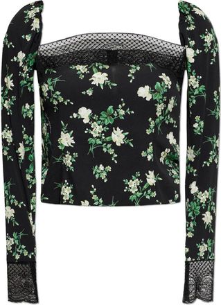 Dolce & Gabbana Femme, Blouses et Chemises, Noir, Taille: 38 FR Silk Floral Motif Top