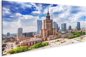 Islandburner Bild auf Leinwand Warschau Polen Palast Kultur Innenstadt Luftaufnahme Gesch&auml;ft Wolkenkratzer Stad Bilder Wandbilder Poster