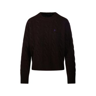 Ralph Lauren Cable-knit Embroidered-logo Sweater