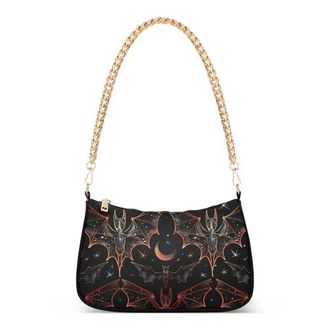 Mnsruu Sac &agrave; bandouli&egrave;re pour femme, sac &agrave; main gothique, chauve-souris, &eacute;toile, Multicolore 7., Taille unique