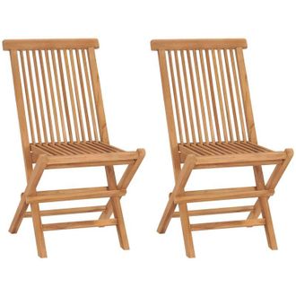 vidaXL Vidaxl - Chaises pliables de jardin 2 pcs Bois de teck solide