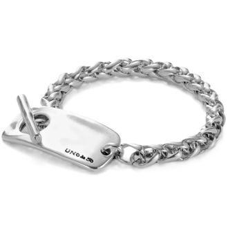 Uno De 50 UNO de 50 Versilbertes Kettenarmband mit verstellbarem Mittelteil, X-Large, Silber, Kein Edelstein