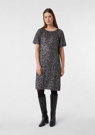 Comma Minikleid Kleid Kurzes Kleid mit Pailetten