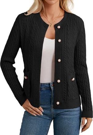 Grace Karin Cardigans pour femmes &eacute;l&eacute;gants et d&eacute;contract&eacute;s &agrave; manches longues avec boutons sur le devant en maille &eacute;paisse avec poches, XL