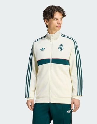 adidas Real madrid originals haut de surv&ecirc;tement ivoire-Blanc