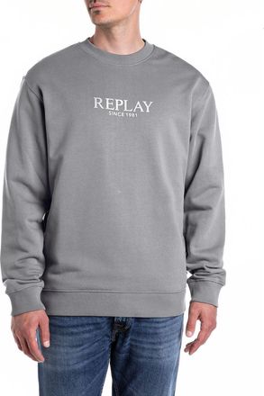 Replay Herren M3076 Sweatshirt, 214 DIM Grey, XL
